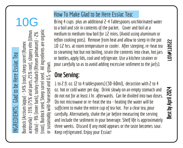 Glad To Be Here Tea! (Essiac Herbs, Sheep sorrel 25% roots) – Rene ...